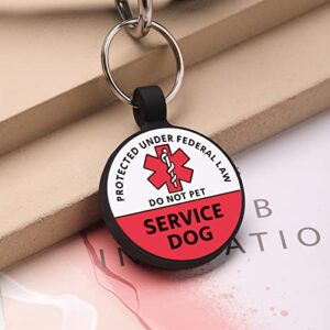 MYLUCKYTAG Service Dog Tag, QR Code Silicone Pet ID Tag Dog Tag, Online Pet Profile, Pet Location Alert Email, Digital Pet Tag, Quiet Dog Tag, Durable Pet ID, Dog Collar Tag, Engraved Pet Tag