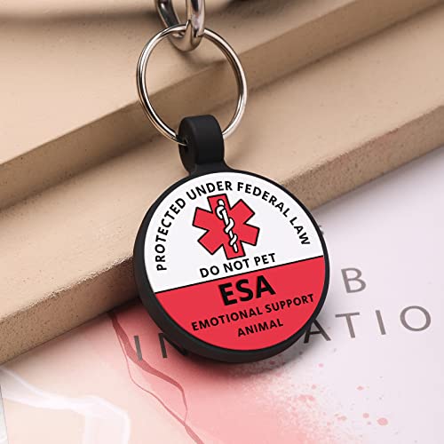 MYLUCKYTAG Emotional Support Animal (ESA) Tag, QR Code Silicone Pet ID Tag Dog Cat Tag, Online Pet Profile, Pet Location Alert Email, Digital Pet Tag, Quiet Tag, Collar Tag, Engraved Pet Tag