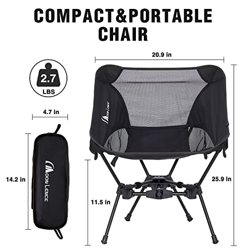 MOON LENCE Portable Camping Chair Backpacking Chair - The 4th Generation Ultralight Folding Chair - Compact, Lightweight Foldable Chairs for Hiking Mountaineering, Beach