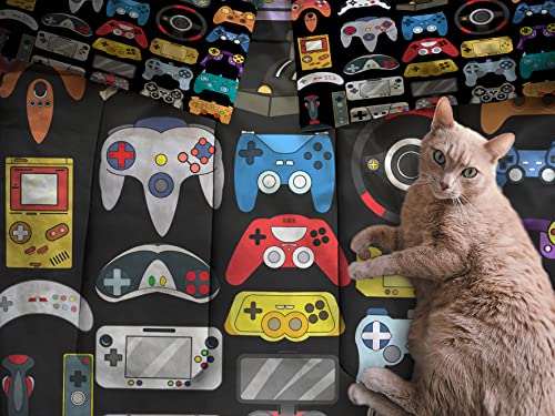 Sunnycitron Gaming Comforter Boys Bedding Sets Queen Comforter Sets Gamer Bedding Sets for Boys Gamer Bed Set Teen Boy Gamer Room Decor Gaming Comforter Set,1 Comforter 2 Pillowcases