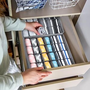 meekoo 12 Pack Sock Organizer for Drawer Underwear Organizer 24 Cell Sock Drawer Organizer Divider Foldable Cabinet Closet Organizers Underwear Drawer Organizer for Storing Socks Underwear Ties