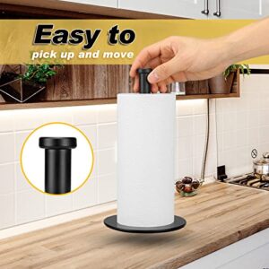 Paper Towel Holder, Black Kitchen Roll Holder Organizer, Premium Stainless Steel Paper Towel Holder for Kitchen Roll Holder, Steady Countertop Paper Towel Holder with Weighted Base