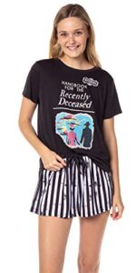 intimo beetlejuice womens' handbook for the recently deceased sleep pajama set shorts (xxx-large) multicolored