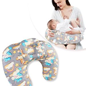 DF DUALFERV Nursing Baby Pillow Support Breastfeeding Pillow Infant Removable Cover Feeding Baby Pillow Washable Soft Snug Cotton Fits on Comfortable