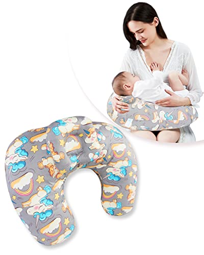 DF DUALFERV Nursing Baby Pillow Support Breastfeeding Pillow Infant Removable Cover Feeding Baby Pillow Washable Soft Snug Cotton Fits on Comfortable