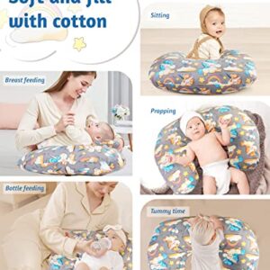 DF DUALFERV Nursing Baby Pillow Support Breastfeeding Pillow Infant Removable Cover Feeding Baby Pillow Washable Soft Snug Cotton Fits on Comfortable