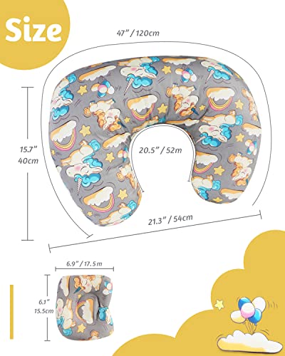 DF DUALFERV Nursing Baby Pillow Support Breastfeeding Pillow Infant Removable Cover Feeding Baby Pillow Washable Soft Snug Cotton Fits on Comfortable