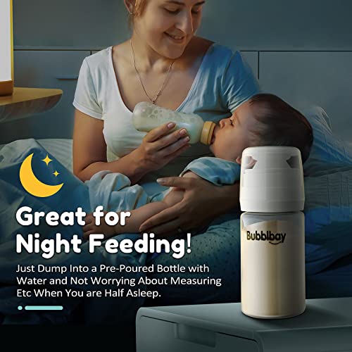 Bubblbay Portable Baby Formula Dispenser On The Go One-Press Formula Container for Travel & Night Feeding Easy Clean Baby Milk Powder Dispenser