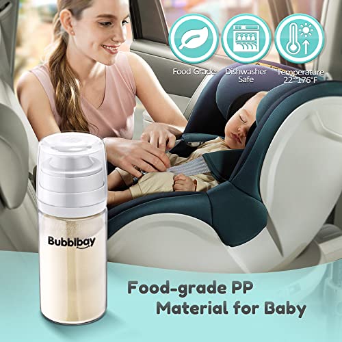 Bubblbay Portable Baby Formula Dispenser On The Go One-Press Formula Container for Travel & Night Feeding Easy Clean Baby Milk Powder Dispenser