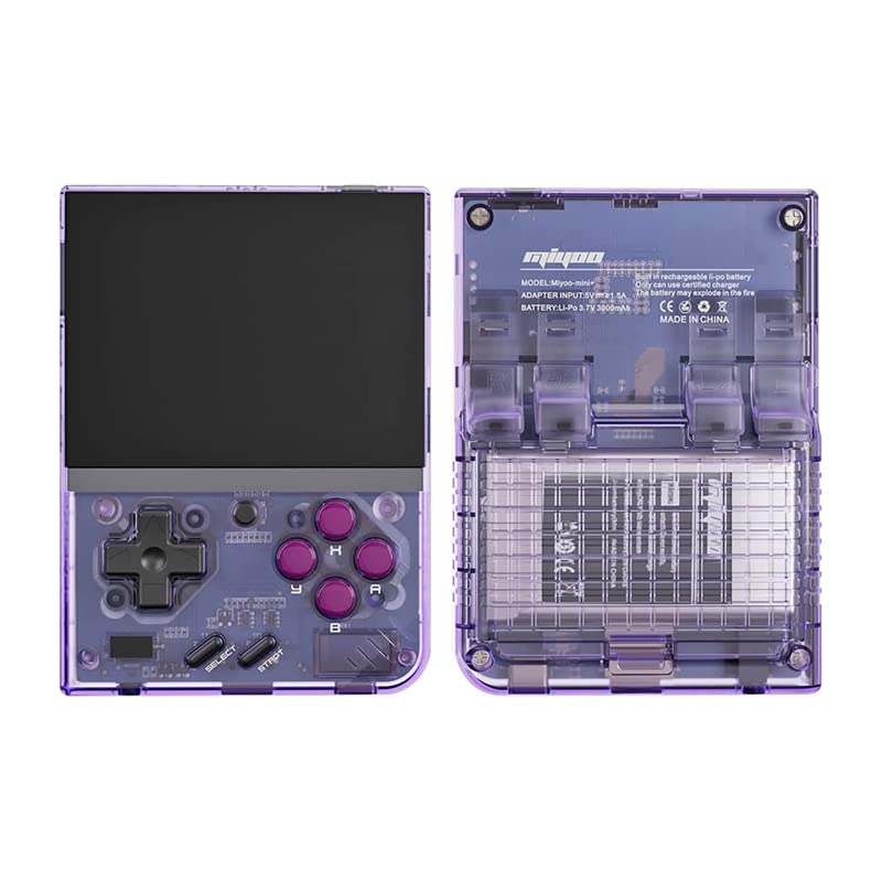 Miyoo Mini Plus Retro Handheld Game Console 3.5-inch IPS Screen with WiFi and 10000+ Games (Purple 128G)