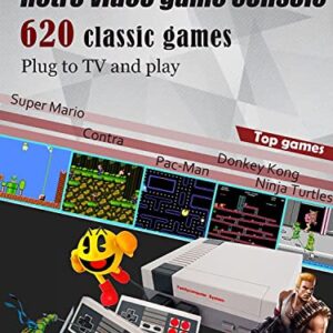 SFABF Classic Edition Mini Retro Game Console,AV Output Plug & Play Classic Mini Video Games, Built-in 620 Games with 2 Classic Controllers, Birthday Gifts Choice for Children/Adults