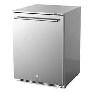 Frostronics 24 Inch 168 Cans Outdoor Beverage Refrigerator, 5.47 cu. ft. Built-in Beverage Cooler with Easy-Swap Reversible Door, 26°F Outdoor Beverage Fridge, SUS304, Lockable, ETL & NSF7 Certified