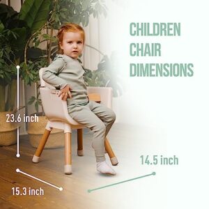 High Chair for Babies and Toddlers, Wooden Baby high Chair 3-in-1 with Removable Tray, Adjustable Legs, 5-Point Harness, High Chair for Toddlers