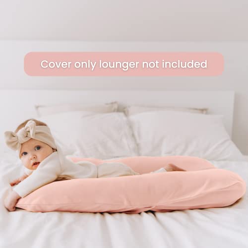 Max&So Baby Lounger Cover for Newborn - Cotton Infant Lounger Pillow Cover Removable Design - Soft Cotton Slipcover for Newborn Lounger Pillow - Baby Nest Cover - Pink - Cover Only