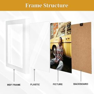 4x6 Picture Frame Set of 10, Wood Photo Frame for 4x6 Pictures, Tabletop or Wall Mount Display Picture Frames for Prints, Photos, Paintings, Landscape and Kids Artwork (White)