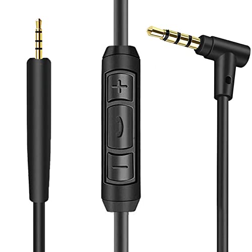 BINGLE Replacement Headphone Aux Cord for Bose QC35II QC35 QC25 QC45, Bose QuietComfort 35 35II 25 On-Ear 2 OE2 OE2i Headphones Audio Cable Wire Replacement with Inline Mic Volume Control, Black