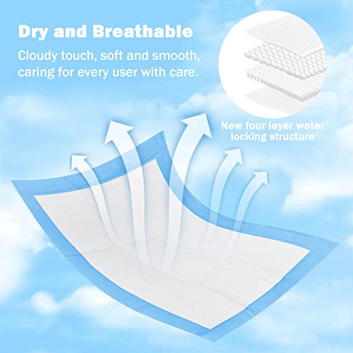 REFLYAWAY Baby Disposable Changing Pads - Soft Non-Woven Fabric (25 Pads) Underpads 13 x 18 Inches Ultra Absorbent Waterproof Protective Pee Pads for Babies, Kids, Adults, Elderly（Small Blue）