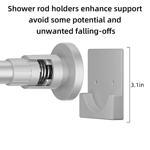 SMODBRODRE Shower Curtain Rod - 32-80 Inch Nickel Spring Tension Shower Curtain Rods for Bathroom with Shower Rod Holders, 1 Inch Stainless Steel Shower Curtain Rod No Drill, Non-slip