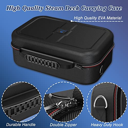 SteBeauty Steam Deck Case 2023 Upgrade, Carrying Case for Steam Deck Console & Accessories, Steam Deck Travel Case Built-in AC Adapter Charger Storage, Large Capacity