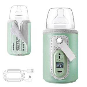 portable bottle warmer, bottle warmer for baby, usb breast milk bottle heater with lcd display, 6 adjustable levels, bottle warm helper on the go for milk, breast milk, water