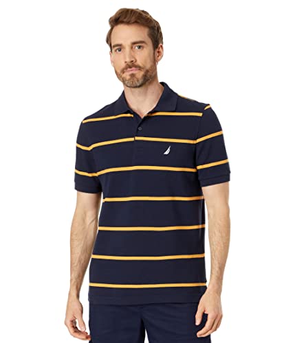 Nautica Men's Classic Fit Striped Deck Polo, Navy, XX-Large