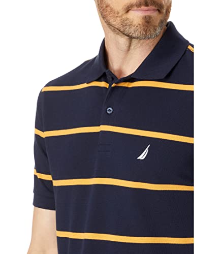 Nautica Men's Classic Fit Striped Deck Polo, Navy, XX-Large