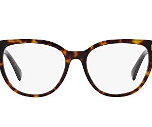 Ralph by Ralph Lauren Women's RA7153 Oval Prescription Eyewear Frames, Shiny Dark Havana/Demo Lens, 53 mm