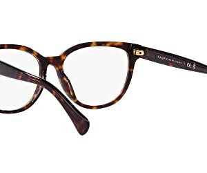 Ralph by Ralph Lauren Women's RA7153 Oval Prescription Eyewear Frames, Shiny Dark Havana/Demo Lens, 53 mm