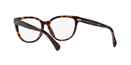 Ralph by Ralph Lauren Women's RA7153 Oval Prescription Eyewear Frames, Shiny Dark Havana/Demo Lens, 53 mm