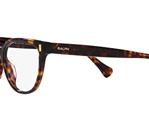 Ralph by Ralph Lauren Women's RA7153 Oval Prescription Eyewear Frames, Shiny Dark Havana/Demo Lens, 53 mm