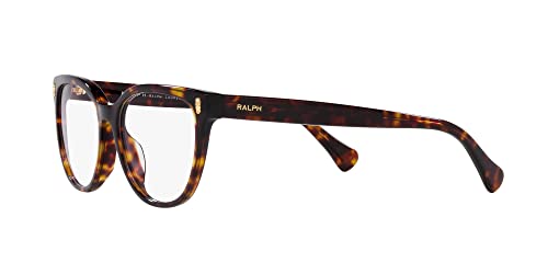 Ralph by Ralph Lauren Women's RA7153 Oval Prescription Eyewear Frames, Shiny Dark Havana/Demo Lens, 53 mm