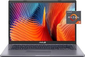 asus 2023 newest vivobook laptop, 14 inch display, amd ryzen 3 3250u processor, 8gb ram, 128gb ssd, intel hd graphics 5000, bluetooth, webcam, windows 11 in s mode, slate grey