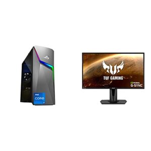 rog strix g10 gaming desktop pc, intel core i7-11700, geforce rtx 3060, 16gb ddr4 ram, 1tb pcie ssd & tuf gaming 27" 2k hdr gaming monitor (vg27aq) - qhd (2560 x 1440), 165hz (supports 144hz)