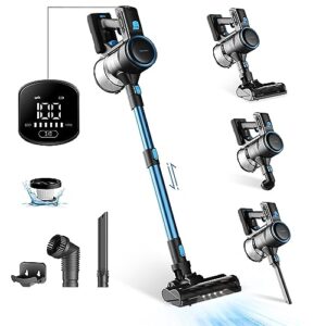 haimeec cordless vacuum cleaner, lightweight cordless stick vacuum with 6-in-1 versatile rechargeable 2200mah up to 45mins runtime for hard floor pet hair home,led display touch screen,c1