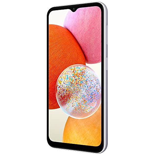 SAMSUNG Galaxy A14 (128GB, 4GB) 6.6'', Android 13, 5000mAh Battery, 50MP Triple Camera, Dual SIM 4G Volte GSM Unlocked International Model A145M/DS (w/ 256GB SD, Silver)