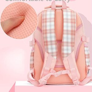 BEFUNIRISE Backpack for School Girls Bookbag Cute Bag College Middle High Elementary 18 Inch School Backpack for Teen Girls (Pink, Large)