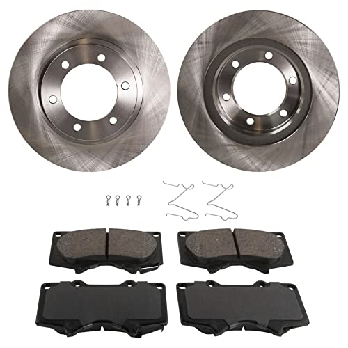 ICHIPY Brake Rotor Brake Pad Kit Fits Front Solid Set of 3 4WD (Cast Iron)16592604 04465AZ100 0446504090 0446535250 04465 0446535330 12144129 4351235321 EHT976H 044650K280 50009760 0446560320 4605A481