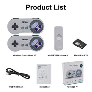 SF900 Wireless Retro Game Console - Plug and Play Video Game Stick Built-in 2000 Games Nostalgia Stick Games, 9 Emulators, Dual 2.4G Wireless Controllers(64G)…