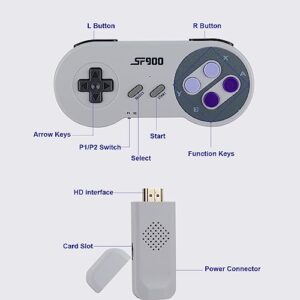 SF900 Wireless Retro Game Console - Plug and Play Video Game Stick Built-in 2000 Games Nostalgia Stick Games, 9 Emulators, Dual 2.4G Wireless Controllers(64G)…