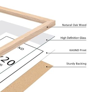 KAUND 12x16 Picture Frames, Oak Wood Photo Frames with High Definition Glass，Natural Poster Frame for Wall Art（C02-High Definition Glass, Medium