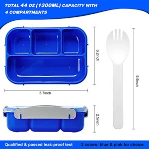 27 PCs Bento Box Lunch Box Kit, 1300ML Large 4-Compartment Lunch Container w/ Utensils Lunch Bag Accessories, Durable Leakproof Microwave Dishwasher Freezer Safe Meal Prep Container for Kids Adults