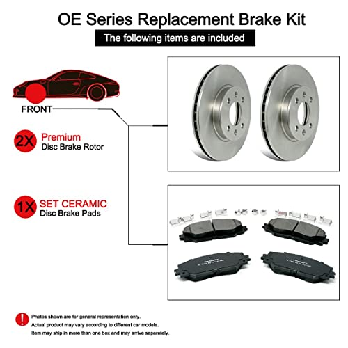 [Front] TOVASTY Brake Pads and Rotors Kit for Fo(rd F-(250 Super Duty 2015-2016 OE-Series [BKN0780]