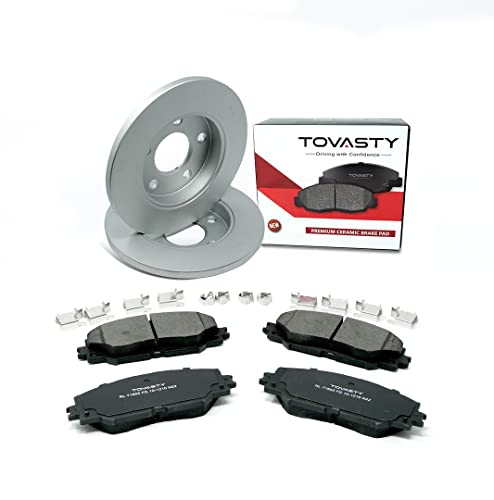 [Rear] TOVASTY Brake Pads and Rotors Kit for Mazda MX-5 Miata 2006-2020 E-Coated [BKC0299]