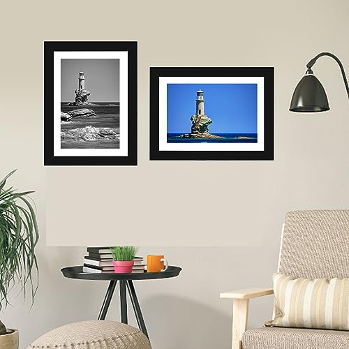 5x7 Picture Frame Set of 5, Display Pictures 4x6 with Mat or 5x7 Without Mat, Wall Gallery Photo Frames or Tabletop Display