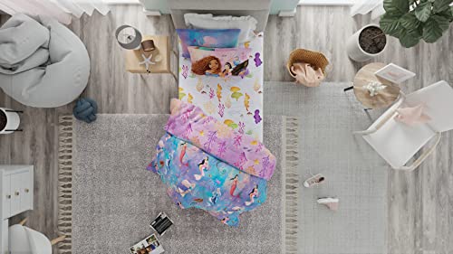 Franco Disney's The Little Mermaid Ariel Live Action Movie Kids Bedding Super Soft Comforter and Sheet Set with Sham, Twin, (100% Official Licensed Product)