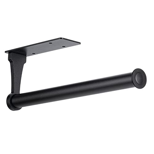 Honmein Paper Towel Holder, Aluminum Alloy Paper Towel Holders, Stylish Wall Mount and Under Cabinet Paper Towel Holders for Easy Access (Black)