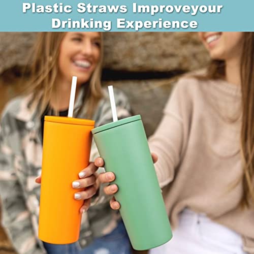 XANGNIER 6 Pack Replacement Straws for Simple Modern 40 oz Tumbler,Reusable Clear Plastic Long Straws with Cleaning Brush for Simple Modern 32 oz Coffee Cup,for Simple Modern Accessories