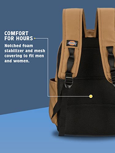 Dickies Journeyman Extra Large Capacity Backpack Classic Logo Water Resistant Casual Daypack for Travel Fits 15.6 Inch Notebook (Brown Duck)