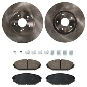 chonghan brake rotor brake pad kit fits front solid 2 wheel set awd (cast iron)