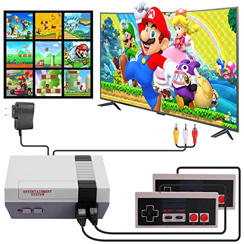 Retro Game Console Built in 620 Video Games and 2 NES Classic Controllers, Mini Video Game Console Plug and Play TV Games with AV Output, 8-Bit Video Game System with Classic Games,Children's Gift